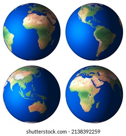 Earth Without Cloud Poses 3d Rendering Stock Illustration 2138392259 ...