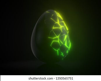 Easter Egg Alien Egg Glowing Cracks Stock Illustration 1350565751 ...