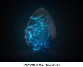 Easter Egg Alien Egg Glowing Cracks Stock Illustration 1350565754 ...