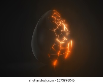 Easter Egg Alien Egg Orange Glowing Stock Illustration 1373998046 ...