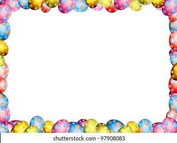 Easter Eggs Border Frame Illustration Stock Illustration 97908083