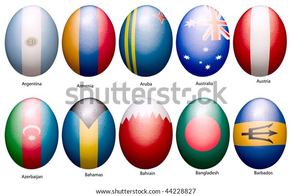 Easter Eggs Decorated Flags Countries World Stock Illustration 44228827 ...