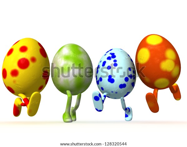 Easter Eggs That Can Run On Stock Illustration 128320544 | Shutterstock