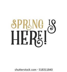 Easter Sign Spring Here Typography Wish Stock Illustration 518311840 ...