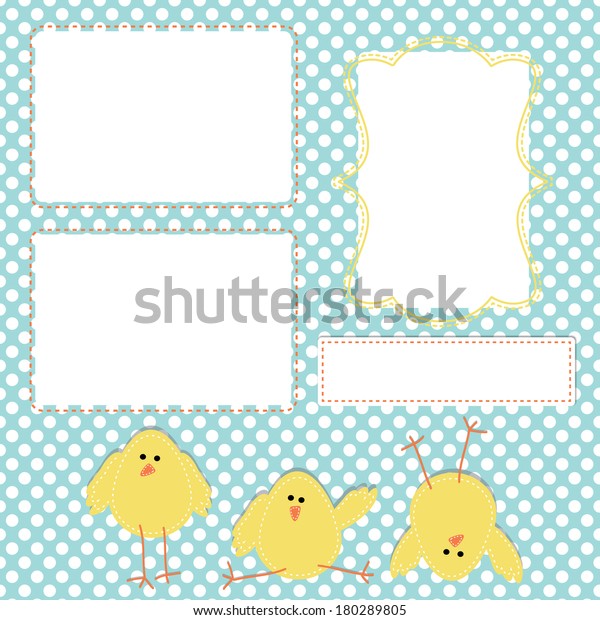 Easter Spring Design Template Three 4x6 Stock Illustration 180289805