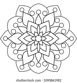 Easy Mandalas Beginners Mandala Pattern Seniors Stock Illustration ...