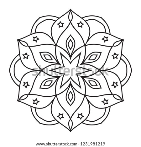 Easy Basic Simple Mandalas Beginners Senior Stock Illustration ...