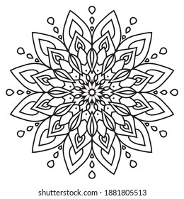 Easy Mandala Circle Pattern Coloring On Stock Illustration 1881805513 ...