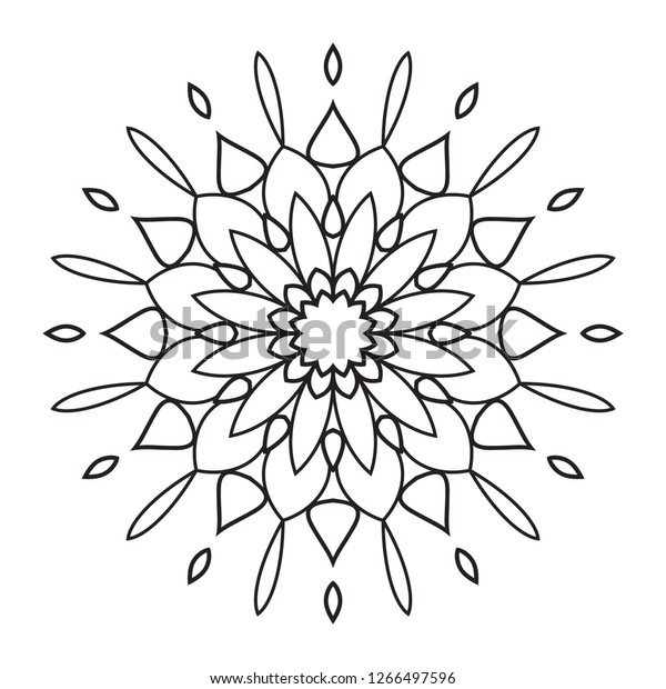 Easy Mandala Coloring Page Beginner Seniors Stock Illustration 1266497596 Easy Mandala Coloring Page Beginner Seniors Stock Illustration 1266497596