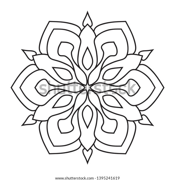 Easy Mandala Mandala Pattern Circle Coloring Stock Illustration 1395241619
