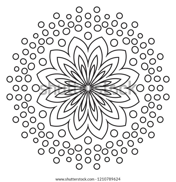 Easy Mandalas Basic Mandala Coloring Page Stock Illustration 1210789624 ...