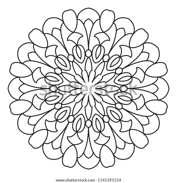 Easy Mandalas Basic Simple Mandala Coloring: ilustración de stock ...
