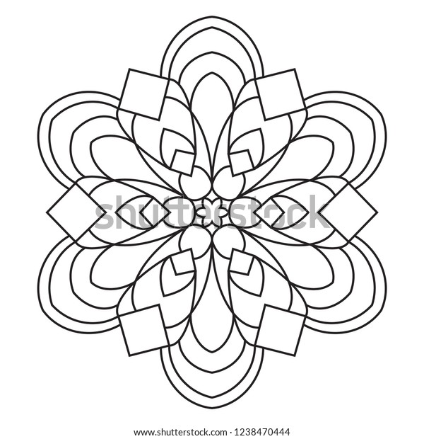 Easy Mandalas Simple Basic Mandala Flower: stockillustratie 1238470444 ...
