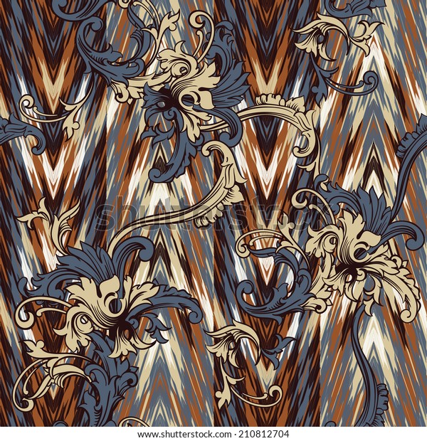 Eclectic Fabric Seamless Pattern Ethnic Background Stock Illustration ...