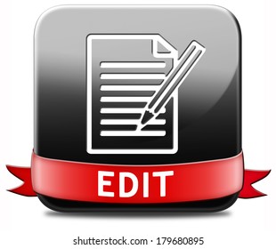 Editar botón o icono de edición,: ilustración de stock 179680895 ...