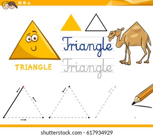 Educational Cartoon Illustration Triangle Basic Geometric: เวกเตอร์ ...