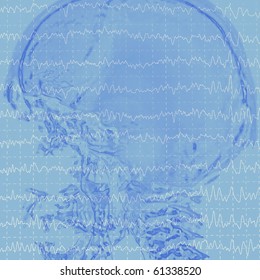 Eeg Brainwaves Xray Skull Stock Illustration 61338520 | Shutterstock
