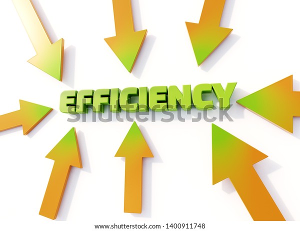 Efficiency Typographic 3d Illustration Arrows Pointing Stock ...