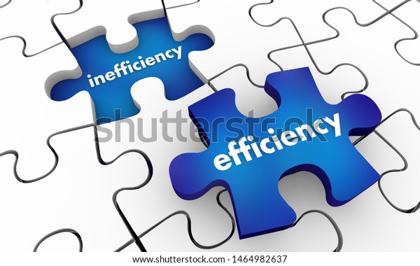 Efficiency Vs Inefficiency Puzzle Piece Improved Stock Illustration ...