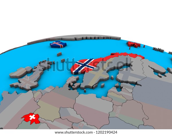 Efta Countries Embedded National Flags On Stock Illustration 1202190424 ...
