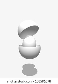 Egg Inside White Sphere Floating Stock Illustration 188591078 ...