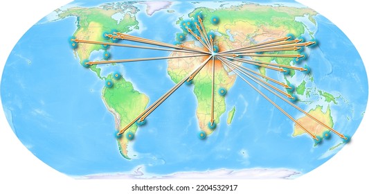 Egypt Concept Map Centered On Europe Stock Illustration 2204532917 ...