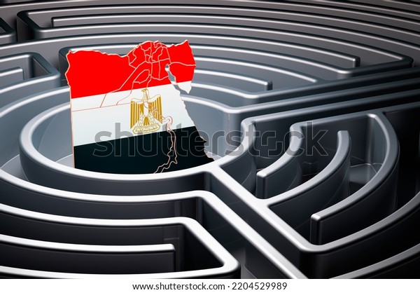 Egyptian Map Inside Maze 3d Rendering Stock Illustration 2204529989 ...