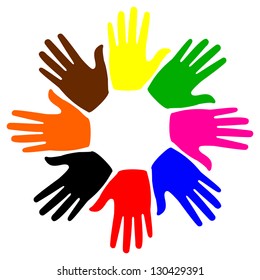Eight Hands Circle Stock Vector (Royalty Free) 130642850 | Shutterstock