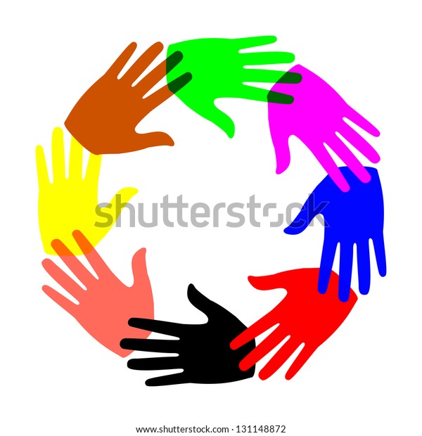 Eight Hands Circle Stock Illustration 131148872 | Shutterstock