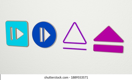 Eject Button 4 Icons Set 3d Stock Illustration 1889553571 | Shutterstock
