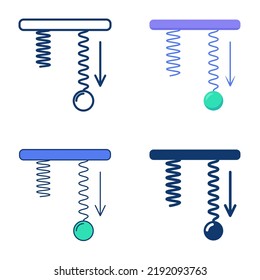Elastic Force Icon Set Flat Line Stock Illustration 2192093763 ...