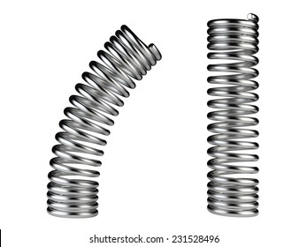 Elastic Metal Spring Dynamic Concept Isolated Stock Illustration ...