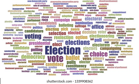Election Word Cloud Rows Isolated Stock Illustration 1339908362