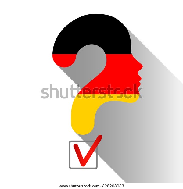 Elections Germany Profile Question Mark Made: ภาพประกอบสต็อก 628208063 ...