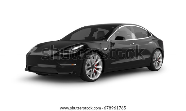 Electric Car 3d Rendering Isolated On: ilustrações stock 678961765 ...