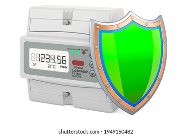 Electric Meter Shield 3d Rendering Isolated Stock Illustration ...