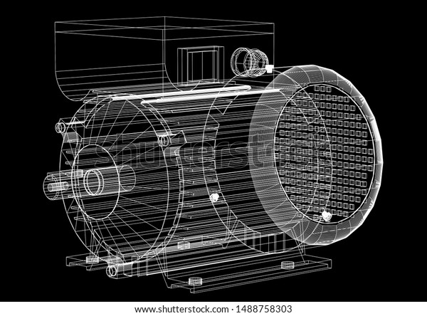 Electric Motor 3d Rendering: ilustración de stock 1488758303 | Shutterstock