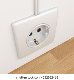 Electric Power Socket On Empty Wall Stock Illustration 232882468 ...