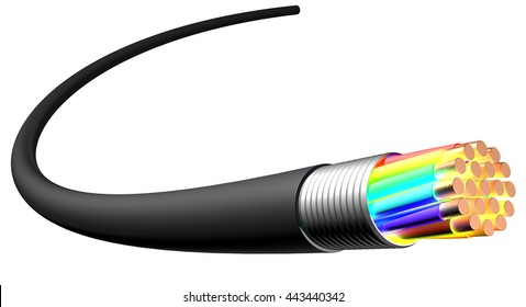 Cable Curl Structure On Transparent Background Stock Vector (Royalty ...