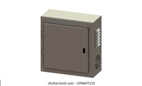 Electrical Control Box Enclosure 3d Rendering Stock Illustration 1590697153