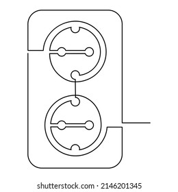 Electrical Household Socket Illustration Continuous Line Stock ...