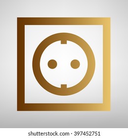Electrical Socket Sign Black Paper Shadow: vector de stock (libre de ...