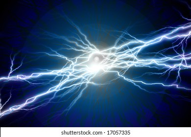 Blue Electric Lighting Abstract Electrical Background Stock ...