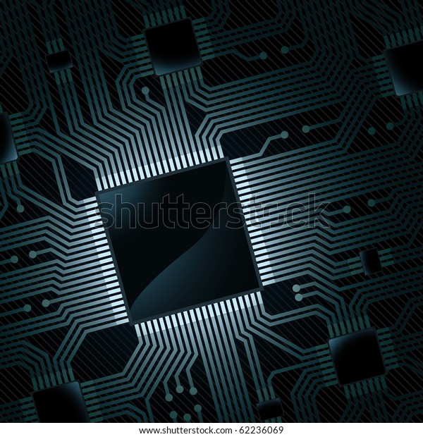 Electronic Circuit Board Chip Technology Background Stock Illustration ...