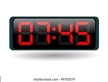 0005 Digital Clock Number Vector Illustration Stock Vector (Royalty ...