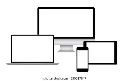 Electronic Devices White Screens Isolated On: เวกเตอร์สต็อก (ปลอดค่า ...