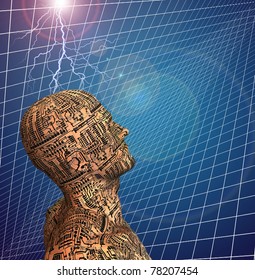 Electronic Man Stock Illustration 78207454