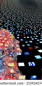 Electronic Man Screens 3d Rendering Stock Illustration 2159242745 ...