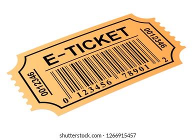 Electronic Ticket Eticket 3d Rendering Isolated 스톡 일러스트 1266915457 ...