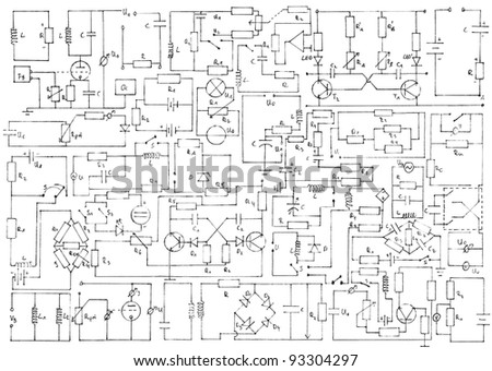 Electronics Background Circuit Diagrams Stock Illustration 93304297 ...